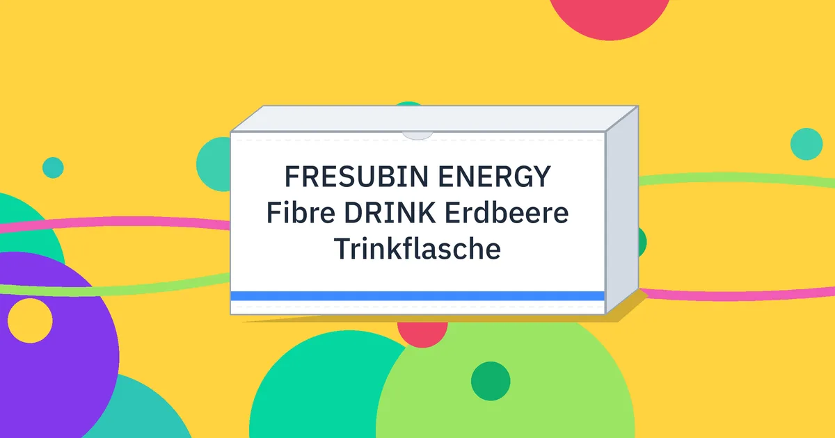 Symbolbild: Packung mit der Aufschrift FRESUBIN ENERGY Fibre DRINK Erdbeere Trinkflasche (PZN 02174773) – Verfügbarkeit und Bezug in Apotheken in Frankfurt am Main