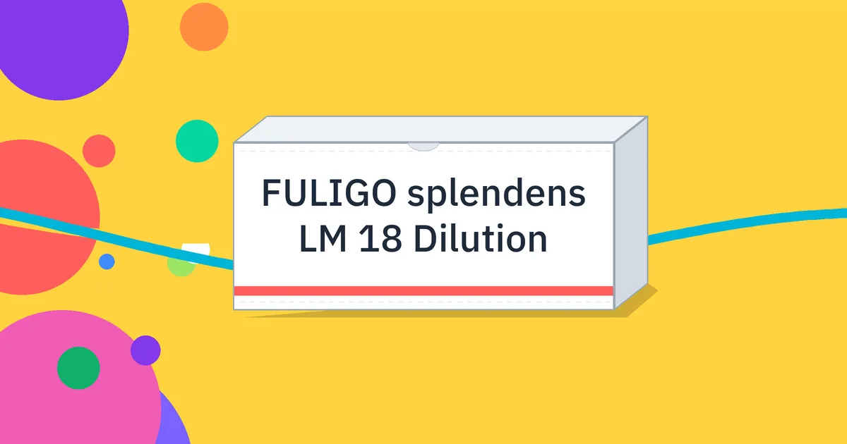 Symbolbild: Packung mit der Aufschrift FULIGO splendens LM 18 Dilution (PZN 13493470) – Verfügbarkeit und Bezug in Apotheken in Frankfurt am Main