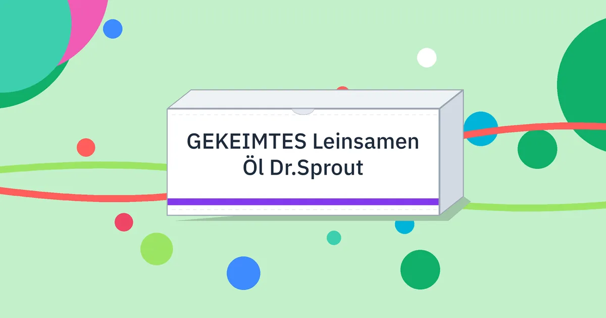 Symbolbild: Packung mit der Aufschrift GEKEIMTES Leinsamen Öl Dr.Sprout (PZN 15633366) – Verfügbarkeit und Bezug in Apotheken in Frankfurt am Main