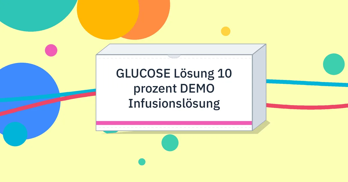Symbolbild: Packung mit der Aufschrift GLUCOSE Lösung 10 prozent DEMO Infusionslösung (PZN 10275413) – Verfügbarkeit und Bezug in Apotheken in Frankfurt am Main