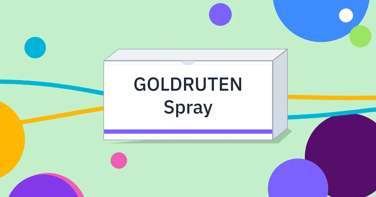Symbolbild: Packung mit der Aufschrift GOLDRUTEN Spray (PZN 11712608) – Verfügbarkeit und Bezug in Apotheken in Frankfurt am Main