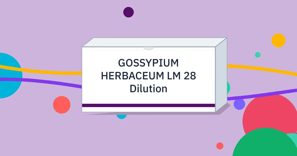 Symbolbild: Packung mit der Aufschrift GOSSYPIUM HERBACEUM LM 28 Dilution (PZN 13545787) – Verfügbarkeit und Bezug in Apotheken in Frankfurt am Main