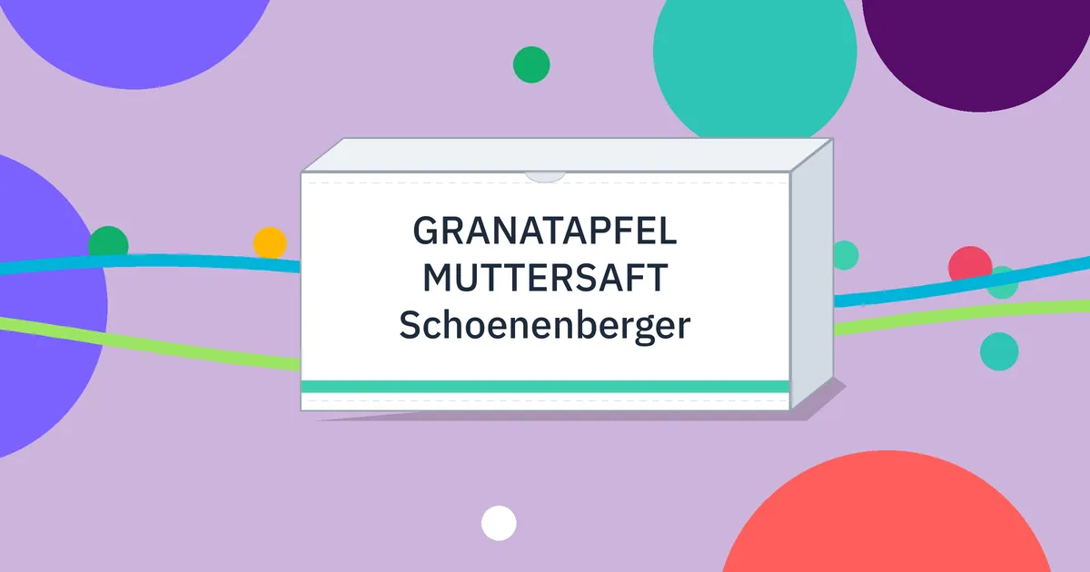 Symbolbild: Packung mit der Aufschrift GRANATAPFEL MUTTERSAFT Schoenenberger (PZN 00699715) – Verfügbarkeit und Bezug in Apotheken in Frankfurt am Main