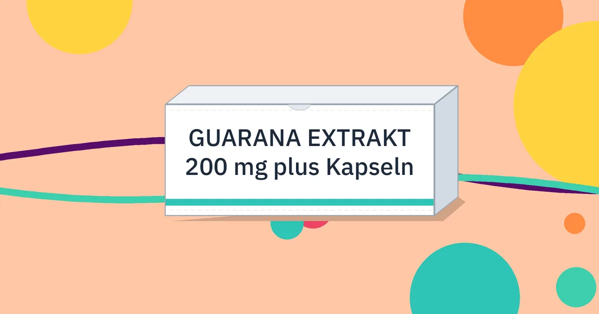 Symbolbild: Packung mit der Aufschrift GUARANA EXTRAKT 200 mg plus Kapseln (PZN 17426223) – Verfügbarkeit und Bezug in Apotheken in Frankfurt am Main
