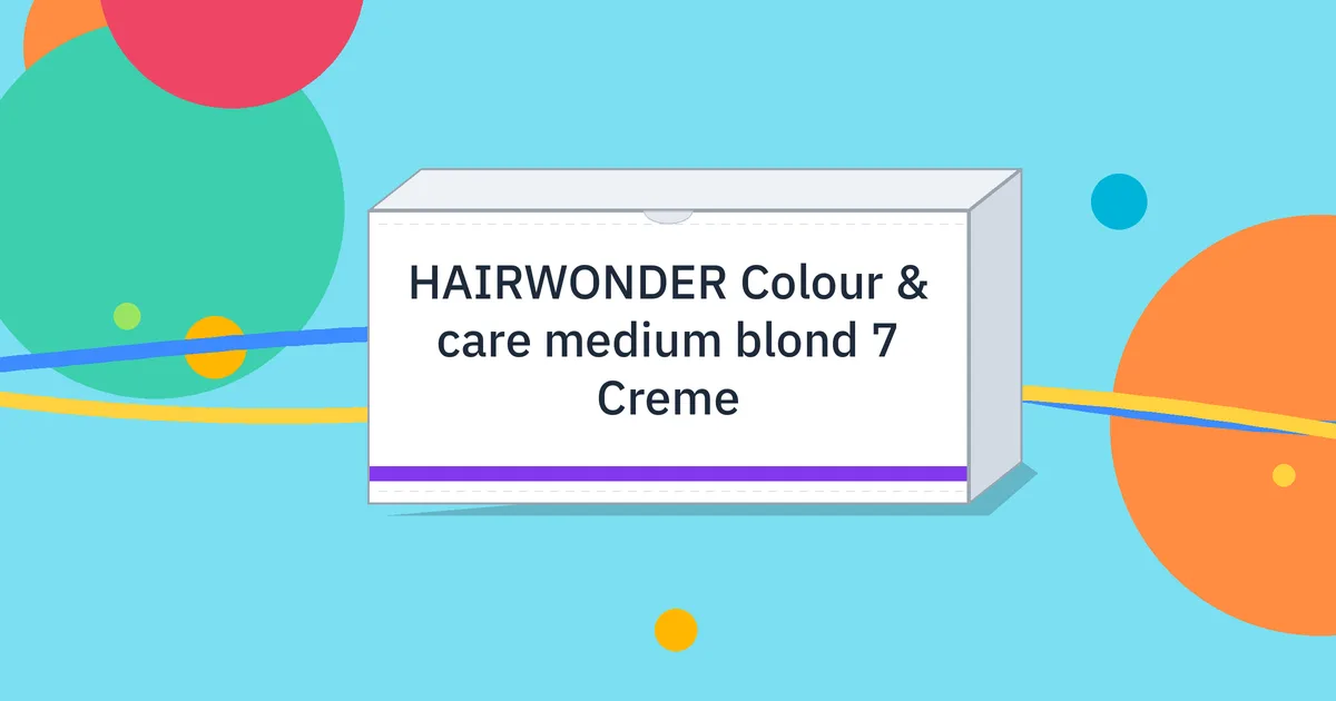 Symbolbild: Packung mit der Aufschrift HAIRWONDER Colour & care medium blond 7 Creme (PZN 09441214) – Verfügbarkeit und Bezug in Apotheken in Frankfurt am Main