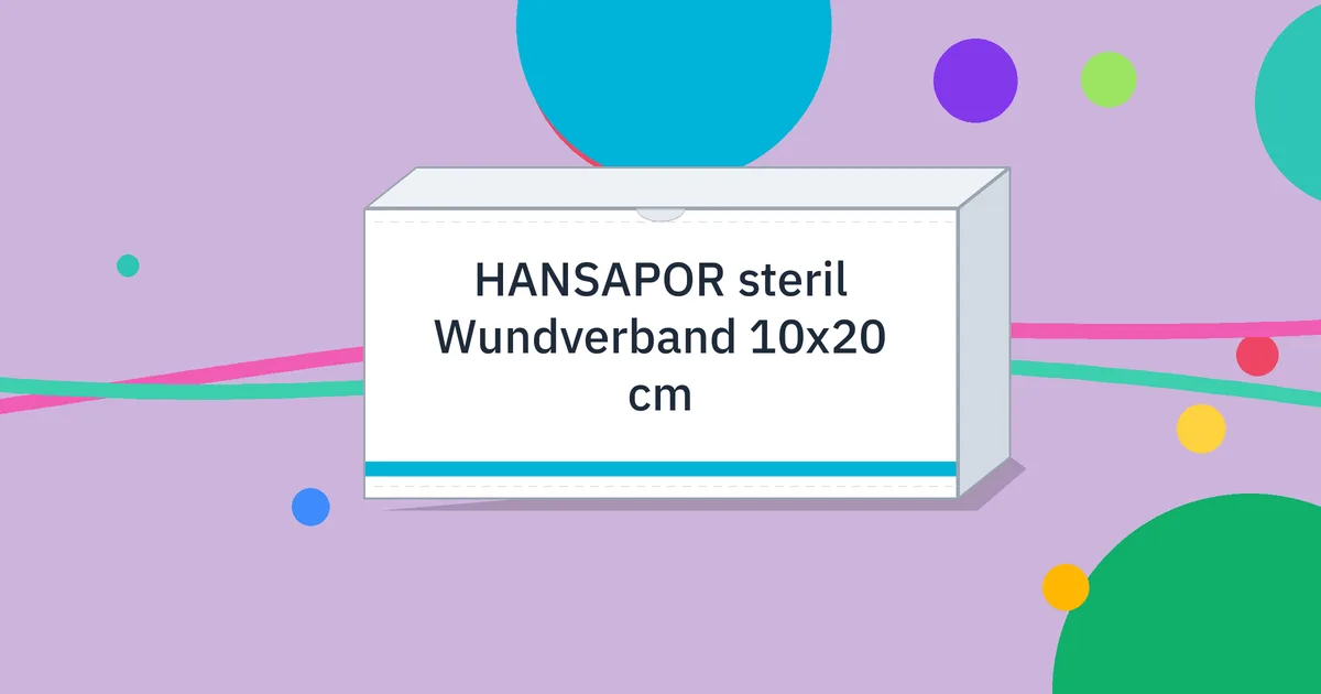 Symbolbild: Packung mit der Aufschrift HANSAPOR steril Wundverband 10x20 cm (PZN 09488635) – Verfügbarkeit und Bezug in Apotheken in Frankfurt am Main