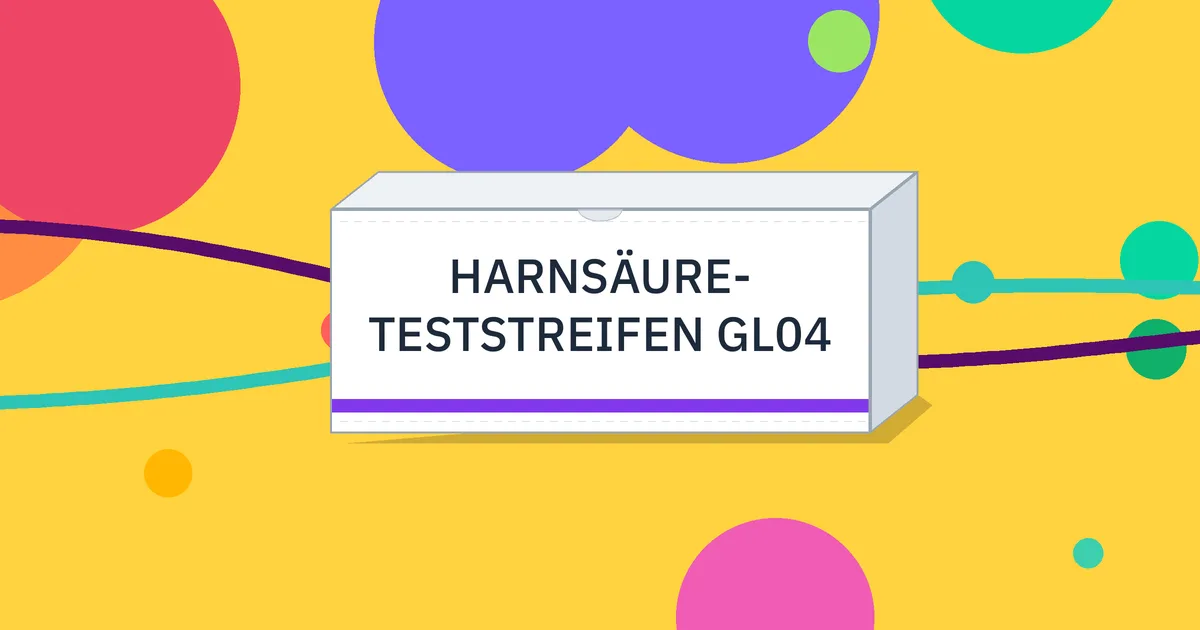 Symbolbild: Packung mit der Aufschrift HARNSÄURE-TESTSTREIFEN GL04 (PZN 18850532) – Verfügbarkeit und Bezug in Apotheken in Frankfurt am Main