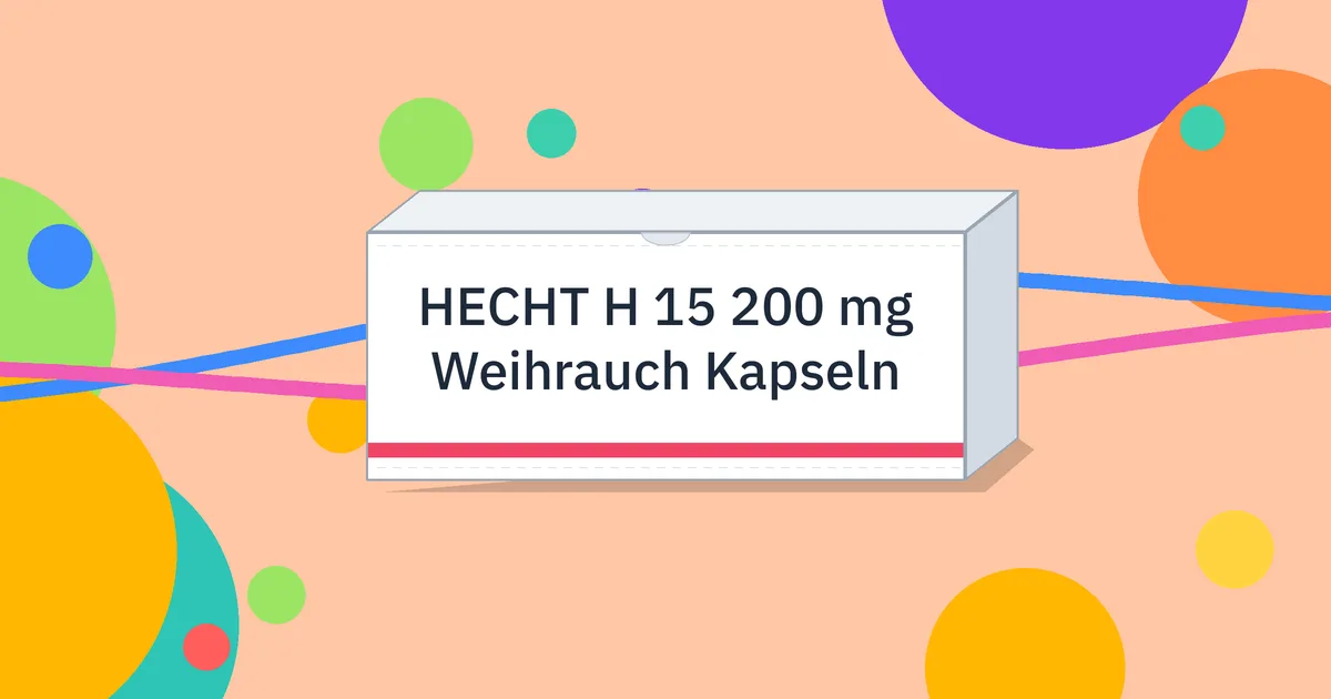 Symbolbild: Packung mit der Aufschrift HECHT H 15 200 mg Weihrauch Kapseln (PZN 01217894) – Verfügbarkeit und Bezug in Apotheken in Frankfurt am Main