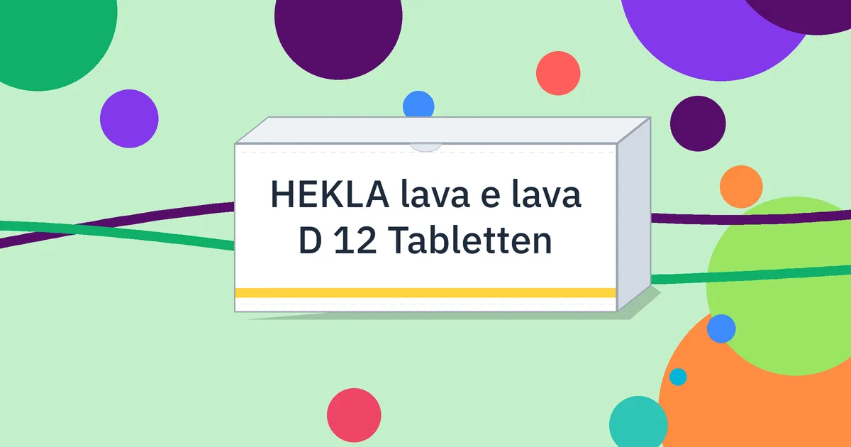 Symbolbild: Packung mit der Aufschrift HEKLA lava e lava D 12 Tabletten (PZN 11111777) – Verfügbarkeit und Bezug in Apotheken in Frankfurt am Main