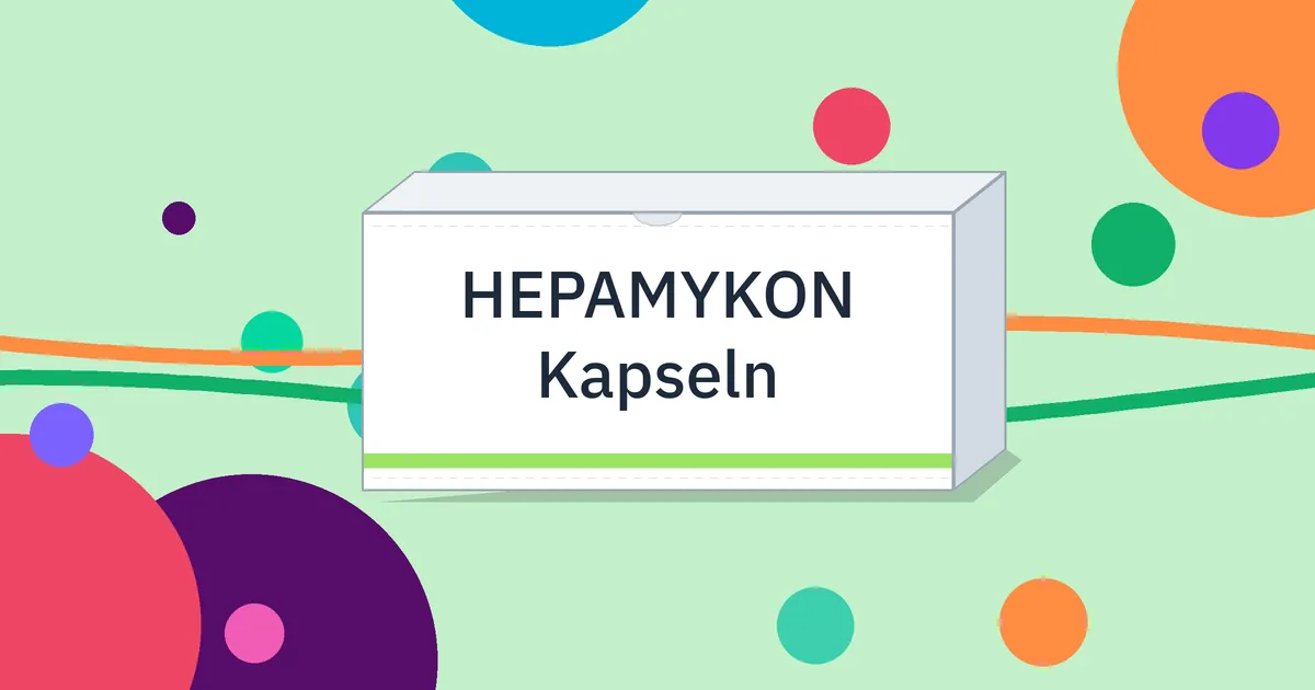 Symbolbild: Packung mit der Aufschrift HEPAMYKON Kapseln (PZN 13333424) – Verfügbarkeit und Bezug in Apotheken in Frankfurt am Main