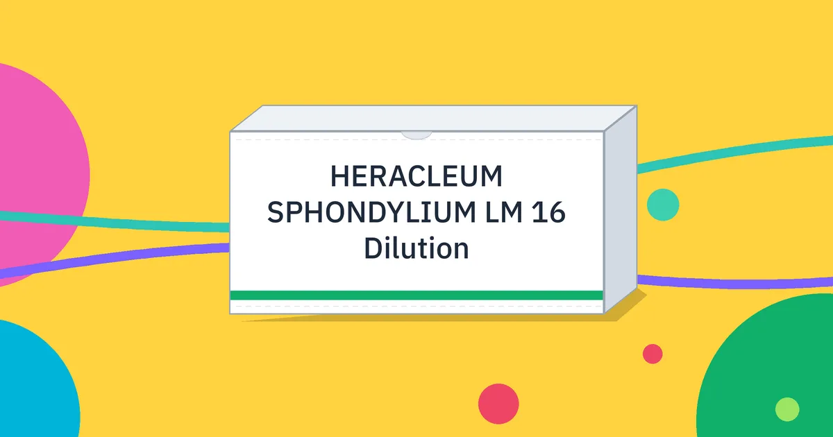 Symbolbild: Packung mit der Aufschrift HERACLEUM SPHONDYLIUM LM 16 Dilution (PZN 13552623) – Verfügbarkeit und Bezug in Apotheken in Frankfurt am Main