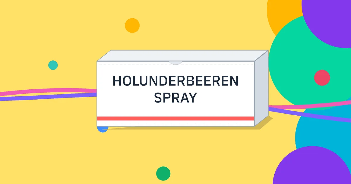 Symbolbild: Packung mit der Aufschrift HOLUNDERBEEREN SPRAY (PZN 13894588) – Verfügbarkeit und Bezug in Apotheken in Frankfurt am Main