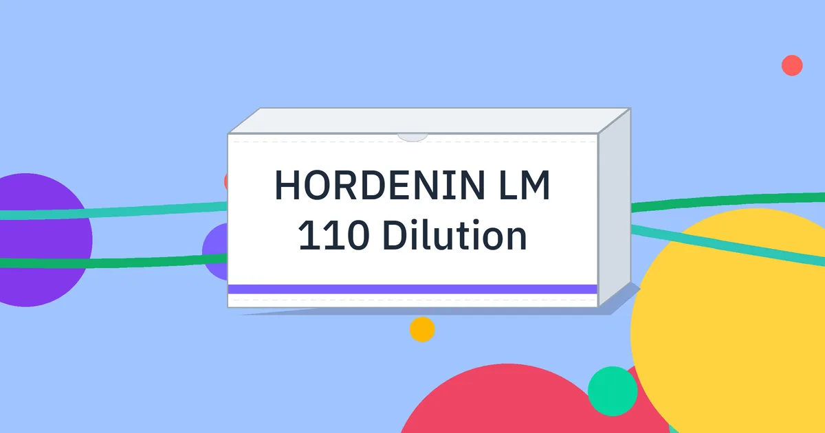 Symbolbild: Packung mit der Aufschrift HORDENIN LM 110 Dilution (PZN 13555685) – Verfügbarkeit und Bezug in Apotheken in Frankfurt am Main