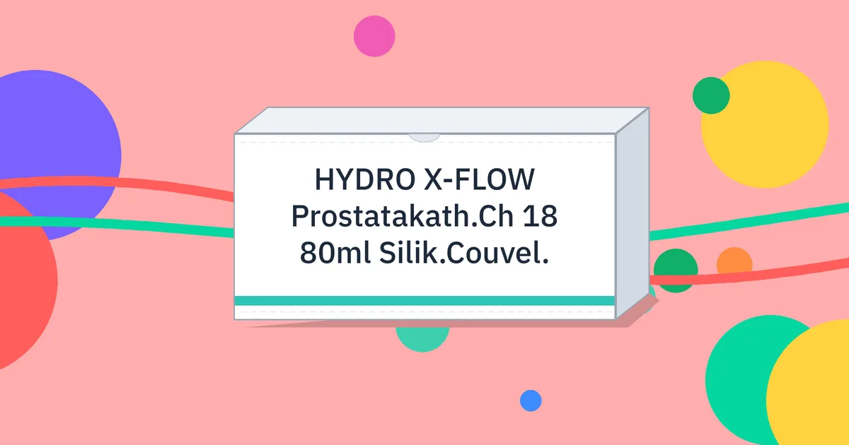 Symbolbild: Packung mit der Aufschrift HYDRO X-FLOW Prostatakath.Ch 18 80ml Silik.Couvel. (PZN 17508760) – Verfügbarkeit und Bezug in Apotheken in Frankfurt am Main