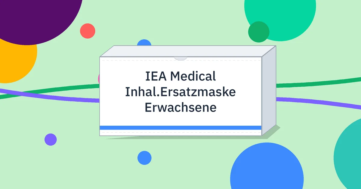 Symbolbild: Packung mit der Aufschrift IEA Medical Inhal.Ersatzmaske Erwachsene (PZN 20319643) – Verfügbarkeit und Bezug in Apotheken in Frankfurt am Main