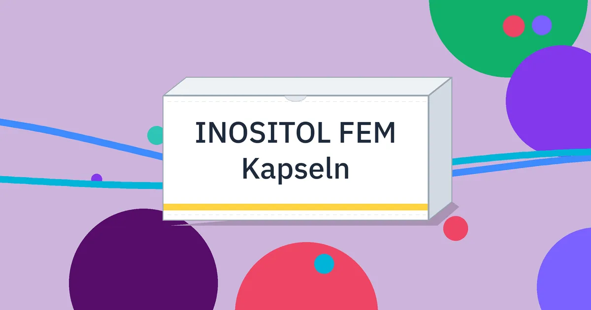 Symbolbild: Packung mit der Aufschrift INOSITOL FEM Kapseln (PZN 17823131) – Verfügbarkeit und Bezug in Apotheken in Frankfurt am Main