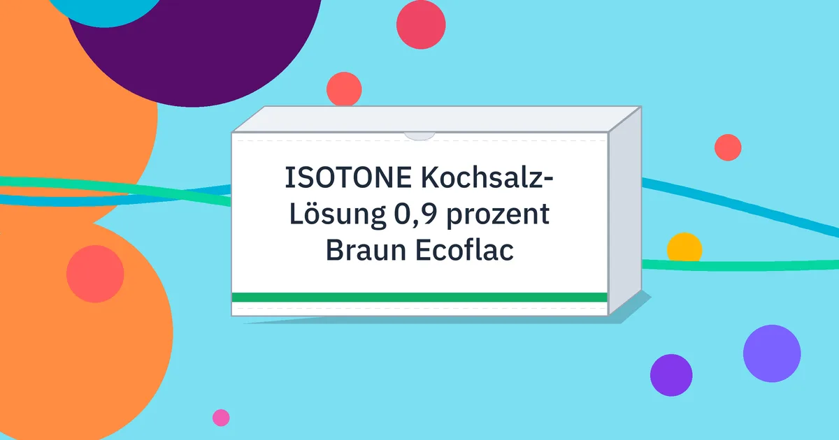 Symbolbild: Packung mit der Aufschrift ISOTONE Kochsalz-Lösung 0,9 prozent Braun Ecoflac (PZN 08646871) – Verfügbarkeit und Bezug in Apotheken in Frankfurt am Main