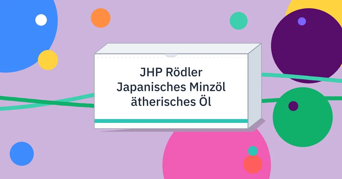 Symbolbild: Packung mit der Aufschrift JHP Rödler Japanisches Minzöl ätherisches Öl (PZN 13422352) – Verfügbarkeit und Bezug in Apotheken in Frankfurt am Main