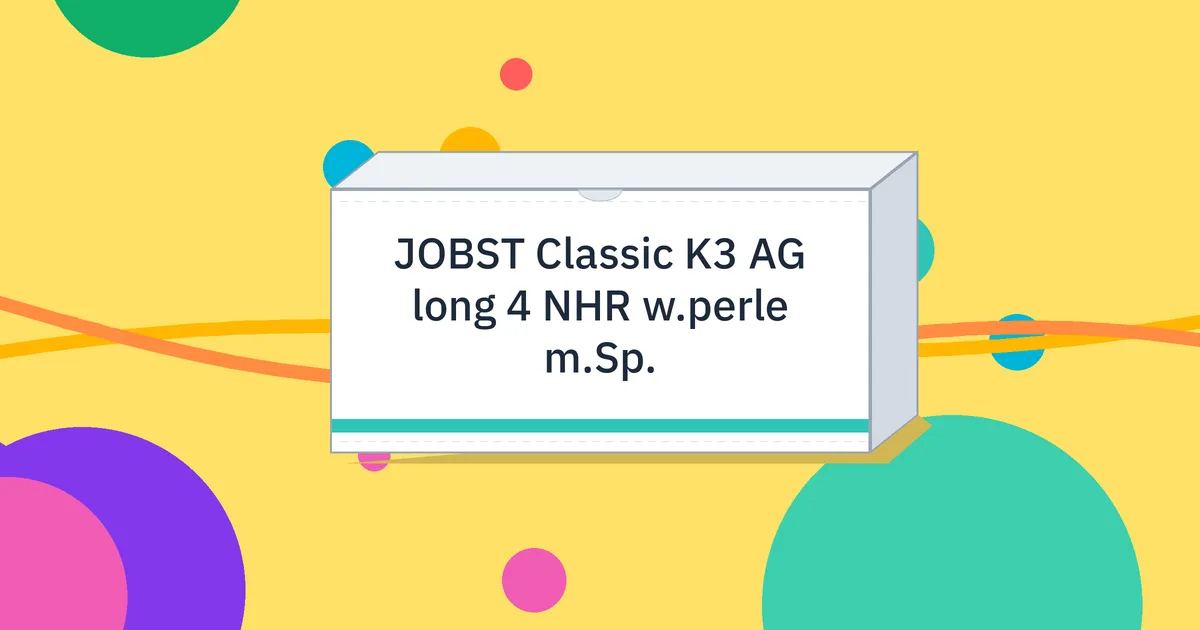 Symbolbild: Packung mit der Aufschrift JOBST Classic K3 AG long 4 NHR w.perle m.Sp. (PZN 13071817) – Verfügbarkeit und Bezug in Apotheken in Frankfurt am Main