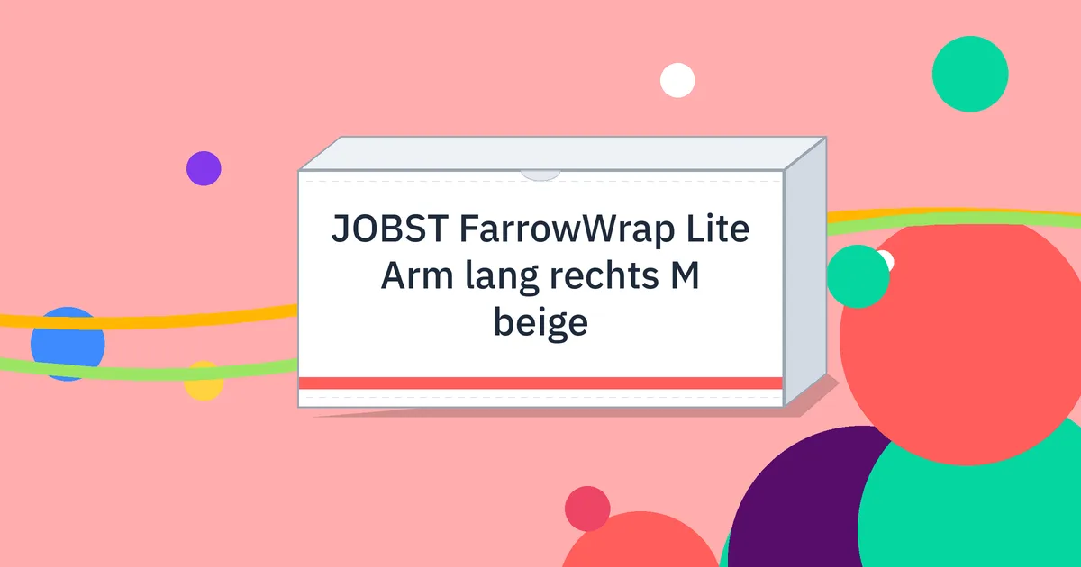 Symbolbild: Packung mit der Aufschrift JOBST FarrowWrap Lite Arm lang rechts M beige (PZN 13870174) – Verfügbarkeit und Bezug in Apotheken in Frankfurt am Main