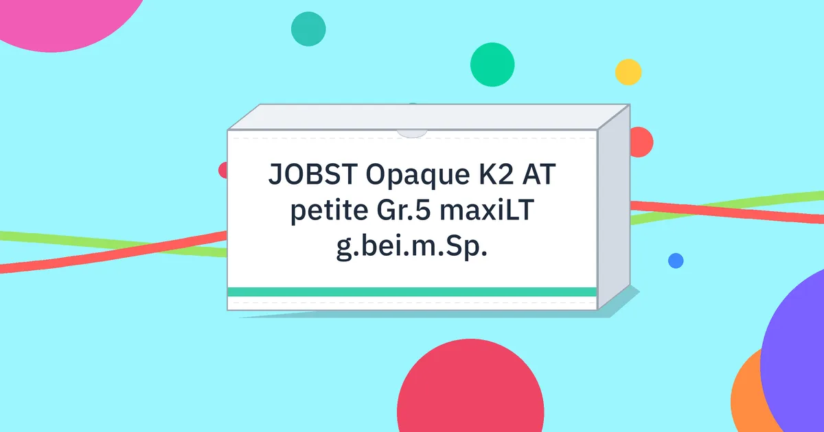 Symbolbild: Packung mit der Aufschrift JOBST Opaque K2 AT petite Gr.5 maxiLT g.bei.m.Sp. (PZN 16290951) – Verfügbarkeit und Bezug in Apotheken in Frankfurt am Main