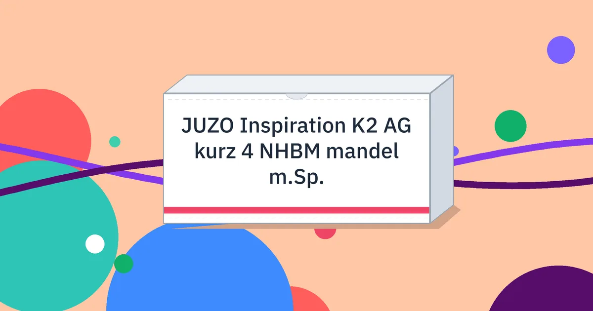 Symbolbild: Packung mit der Aufschrift JUZO Inspiration K2 AG kurz 4 NHBM mandel m.Sp. (PZN 14922335) – Verfügbarkeit und Bezug in Apotheken in Frankfurt am Main