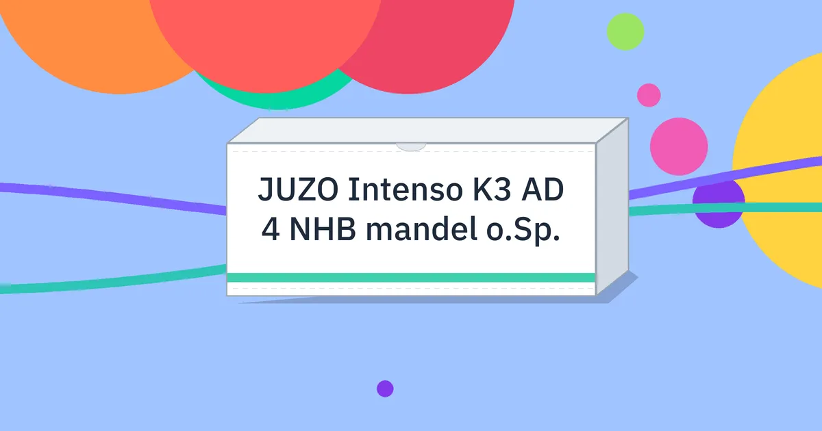 Symbolbild: Packung mit der Aufschrift JUZO Intenso K3 AD 4 NHB mandel o.Sp. (PZN 18641596) – Verfügbarkeit und Bezug in Apotheken in Frankfurt am Main