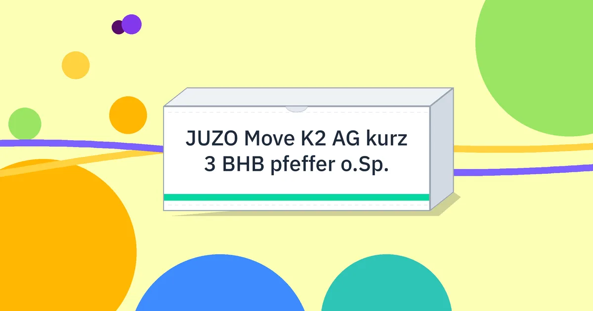 Symbolbild: Packung mit der Aufschrift JUZO Move K2 AG kurz 3 BHB pfeffer o.Sp. (PZN 16639336) – Verfügbarkeit und Bezug in Apotheken in Frankfurt am Main
