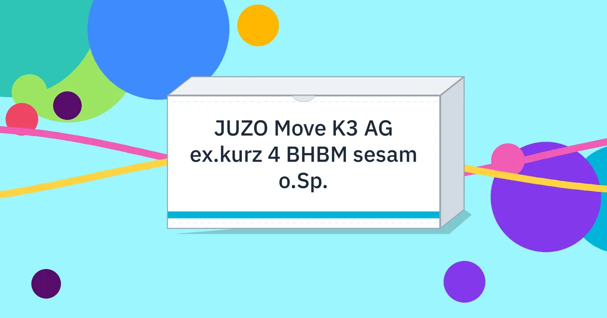 Symbolbild: Packung mit der Aufschrift JUZO Move K3 AG ex.kurz 4 BHBM sesam o.Sp. (PZN 18586058) – Verfügbarkeit und Bezug in Apotheken in Frankfurt am Main