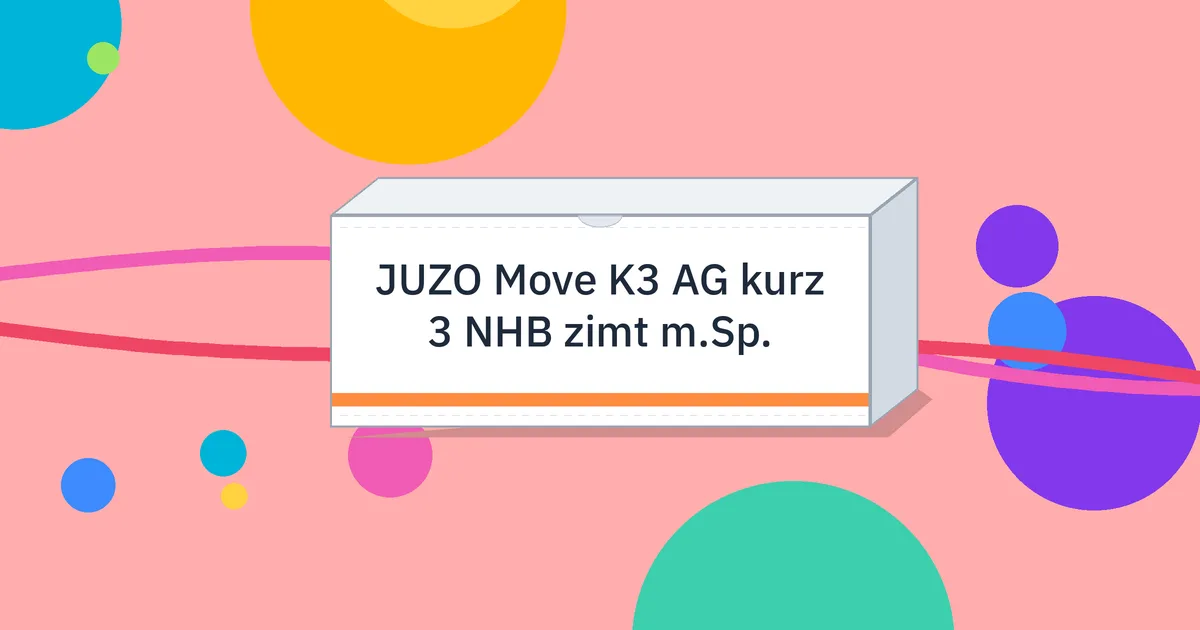 Symbolbild: Packung mit der Aufschrift JUZO Move K3 AG kurz 3 NHB zimt m.Sp. (PZN 18579118) – Verfügbarkeit und Bezug in Apotheken in Frankfurt am Main