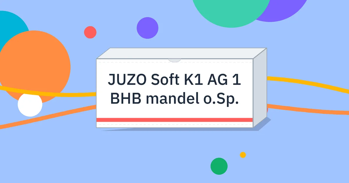 Symbolbild: Packung mit der Aufschrift JUZO Soft K1 AG 1 BHB mandel o.Sp. (PZN 14821686) – Verfügbarkeit und Bezug in Apotheken in Frankfurt am Main