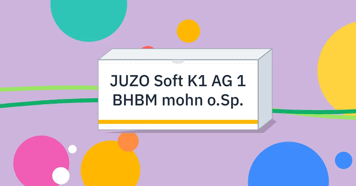 Symbolbild: Packung mit der Aufschrift JUZO Soft K1 AG 1 BHBM mohn o.Sp. (PZN 14857193) – Verfügbarkeit und Bezug in Apotheken in Frankfurt am Main