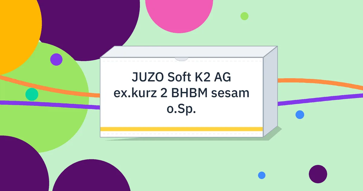 Symbolbild: Packung mit der Aufschrift JUZO Soft K2 AG ex.kurz 2 BHBM sesam o.Sp. (PZN 14862194) – Verfügbarkeit und Bezug in Apotheken in Frankfurt am Main