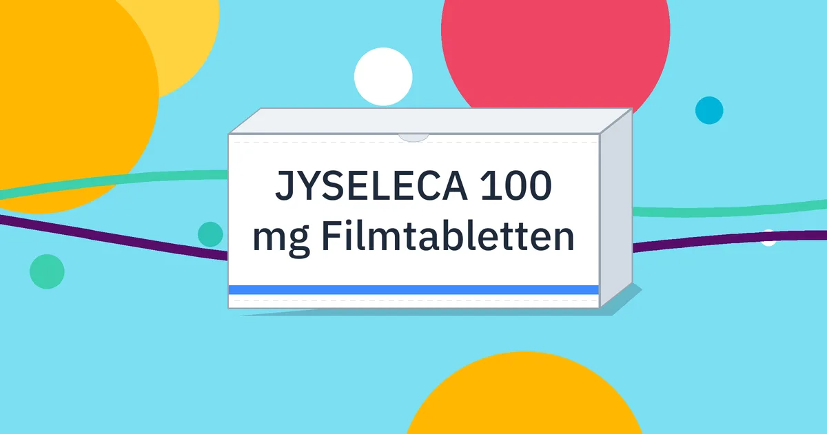Symbolbild: Packung mit der Aufschrift JYSELECA 100 mg Filmtabletten (PZN 17397042) – Verfügbarkeit und Bezug in Apotheken in Frankfurt am Main
