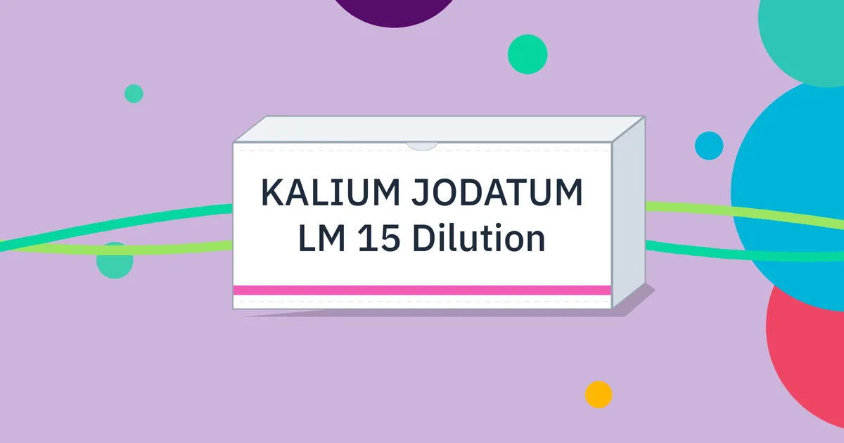 Symbolbild: Packung mit der Aufschrift KALIUM JODATUM LM 15 Dilution (PZN 12922466) – Verfügbarkeit und Bezug in Apotheken in Frankfurt am Main