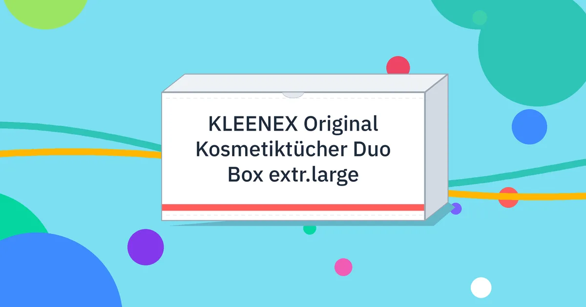 Symbolbild: Packung mit der Aufschrift KLEENEX Original Kosmetiktücher Duo Box extr.large (PZN 18106087) – Verfügbarkeit und Bezug in Apotheken in Frankfurt am Main