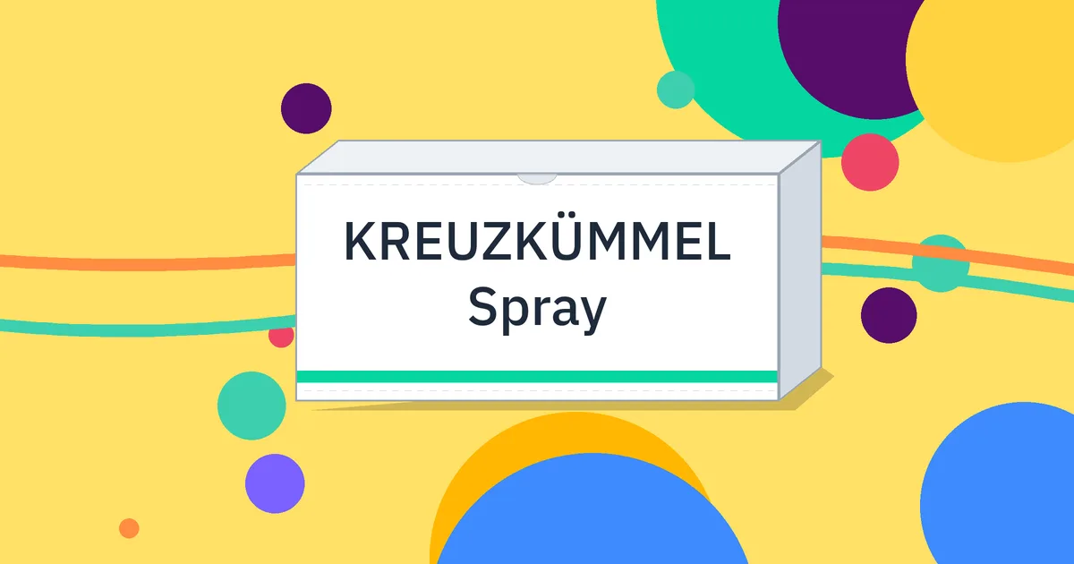 Symbolbild: Packung mit der Aufschrift KREUZKÜMMEL Spray (PZN 17555386) – Verfügbarkeit und Bezug in Apotheken in Frankfurt am Main