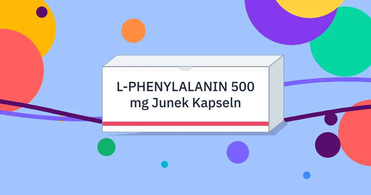 Symbolbild: Packung mit der Aufschrift L-PHENYLALANIN 500 mg Junek Kapseln (PZN 00135154) – Verfügbarkeit und Bezug in Apotheken in Frankfurt am Main