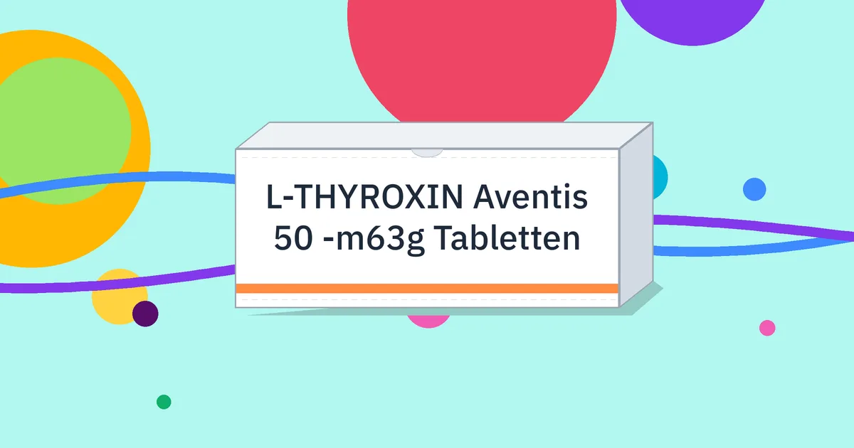 Symbolbild: Packung mit der Aufschrift L-THYROXIN Aventis 50 -m63g Tabletten (PZN 12727084) – Verfügbarkeit und Bezug in Apotheken in Frankfurt am Main