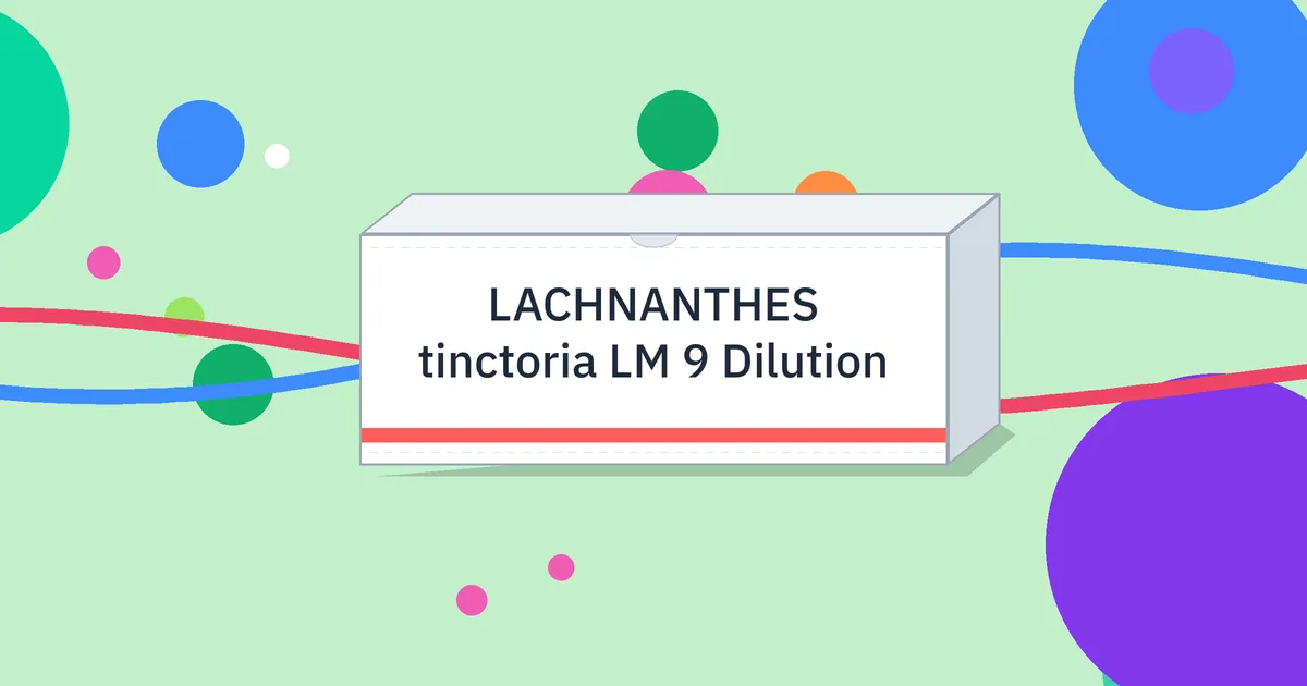 Symbolbild: Packung mit der Aufschrift LACHNANTHES tinctoria LM 9 Dilution (PZN 13520327) – Verfügbarkeit und Bezug in Apotheken in Frankfurt am Main