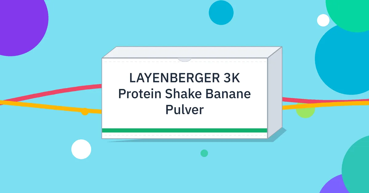 Symbolbild: Packung mit der Aufschrift LAYENBERGER 3K Protein Shake Banane Pulver (PZN 18163895) – Verfügbarkeit und Bezug in Apotheken in Frankfurt am Main