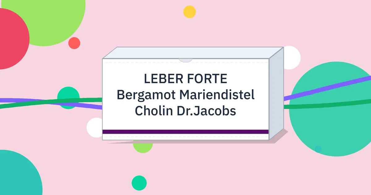 Symbolbild: Packung mit der Aufschrift LEBER FORTE Bergamot Mariendistel Cholin Dr.Jacobs (PZN 20361131) – Verfügbarkeit und Bezug in Apotheken in Frankfurt am Main