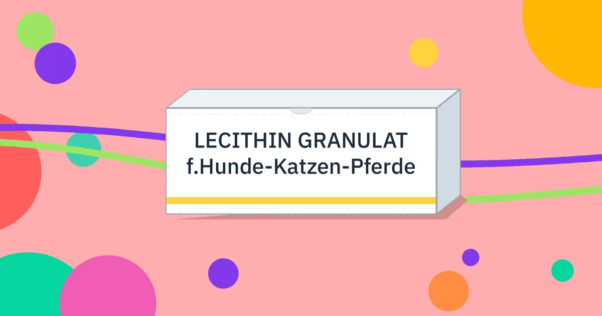 Symbolbild: Packung mit der Aufschrift LECITHIN GRANULAT f.Hunde-Katzen-Pferde (PZN 18656132) – Verfügbarkeit und Bezug in Apotheken in Frankfurt am Main