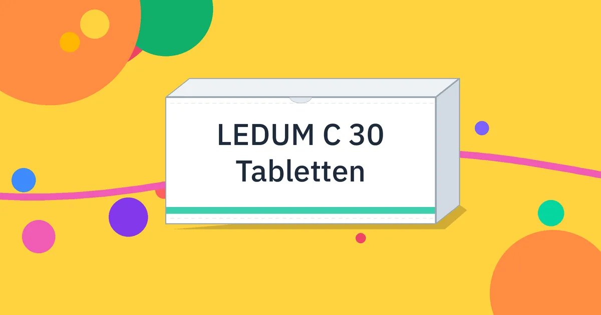 Symbolbild: Packung mit der Aufschrift LEDUM C 30 Tabletten (PZN 07141749) – Verfügbarkeit und Bezug in Apotheken in Frankfurt am Main