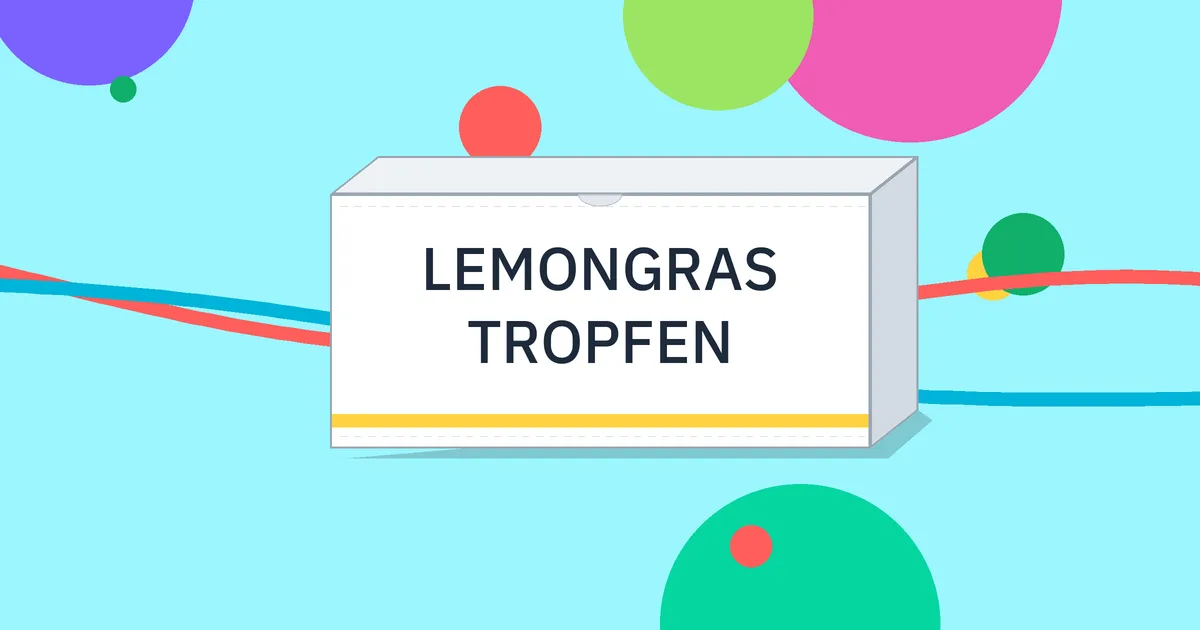 Symbolbild: Packung mit der Aufschrift LEMONGRAS TROPFEN (PZN 11366678) – Verfügbarkeit und Bezug in Apotheken in Frankfurt am Main