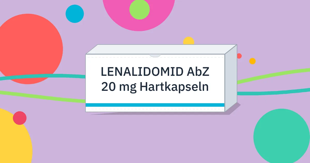 Symbolbild: Packung mit der Aufschrift LENALIDOMID AbZ 20 mg Hartkapseln (PZN 17216827) – Verfügbarkeit und Bezug in Apotheken in Frankfurt am Main
