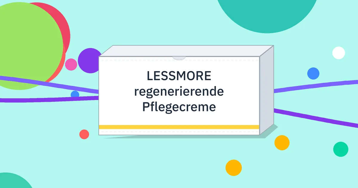 Symbolbild: Packung mit der Aufschrift LESSMORE regenerierende Pflegecreme (PZN 20287819) – Verfügbarkeit und Bezug in Apotheken in Frankfurt am Main