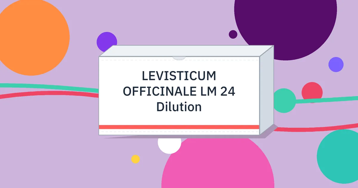 Symbolbild: Packung mit der Aufschrift LEVISTICUM OFFICINALE LM 24 Dilution (PZN 13528412) – Verfügbarkeit und Bezug in Apotheken in Frankfurt am Main