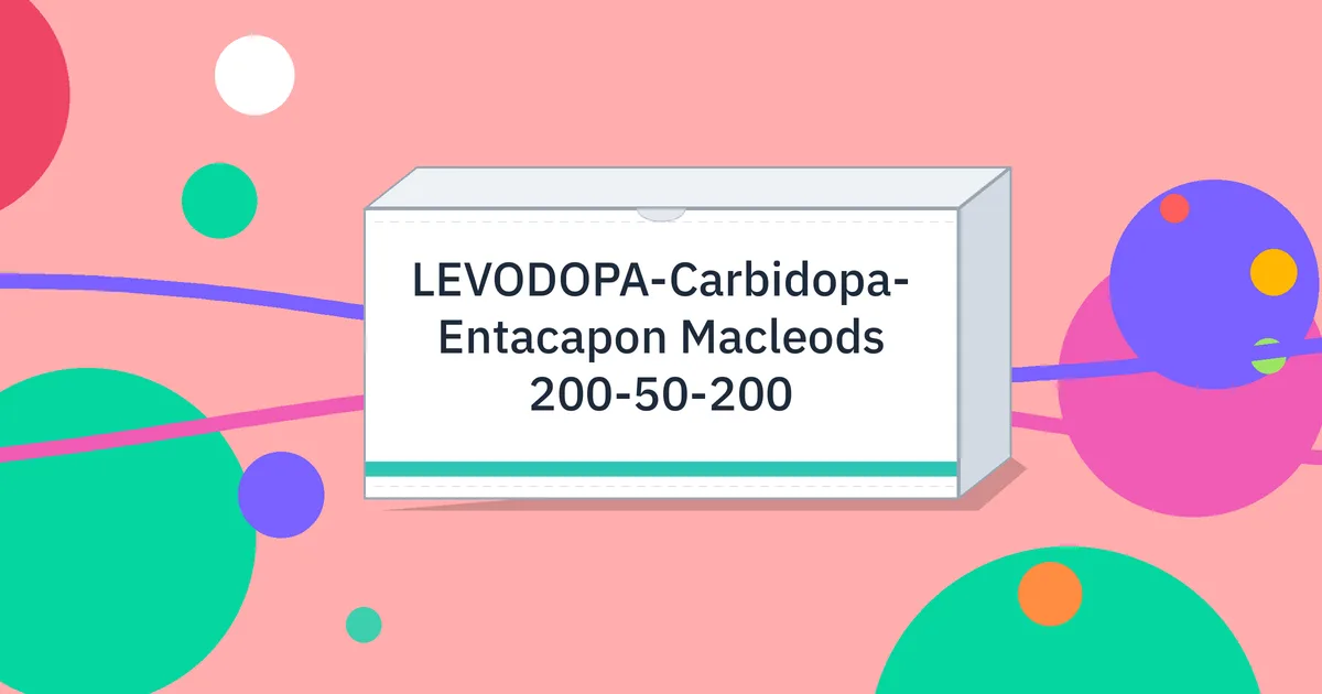 Symbolbild: Packung mit der Aufschrift LEVODOPA-Carbidopa-Entacapon Macleods 200-50-200 (PZN 18327279) – Verfügbarkeit und Bezug in Apotheken in Frankfurt am Main