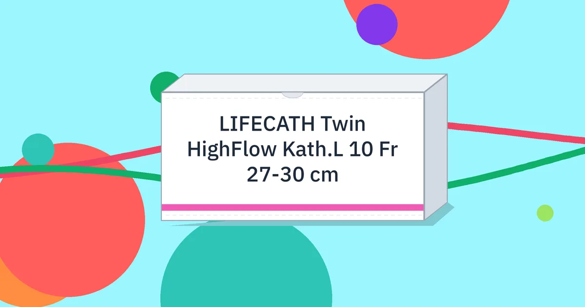 Symbolbild: Packung mit der Aufschrift LIFECATH Twin HighFlow Kath.L 10 Fr 27-30 cm (PZN 06847269) – Verfügbarkeit und Bezug in Apotheken in Frankfurt am Main